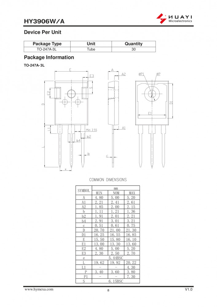 HY3906W datasheet page 8
