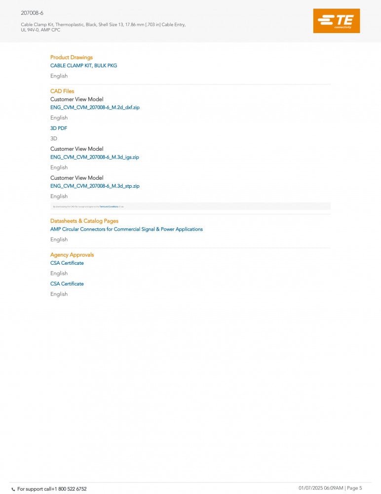TE Connectivity 207008-6 document page 5