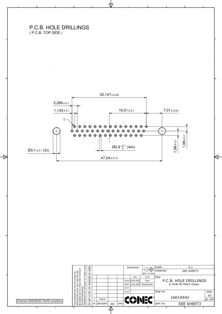 Conec D-Sub HD drawing, page 4