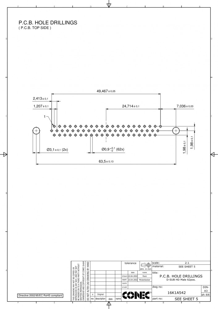 Conec D-Sub HD drawing, page 6