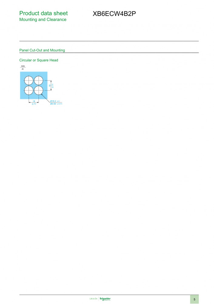 XB6ECW4B2P technical document page 5