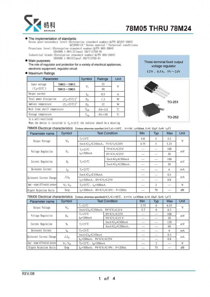 78M09 technical document page 1