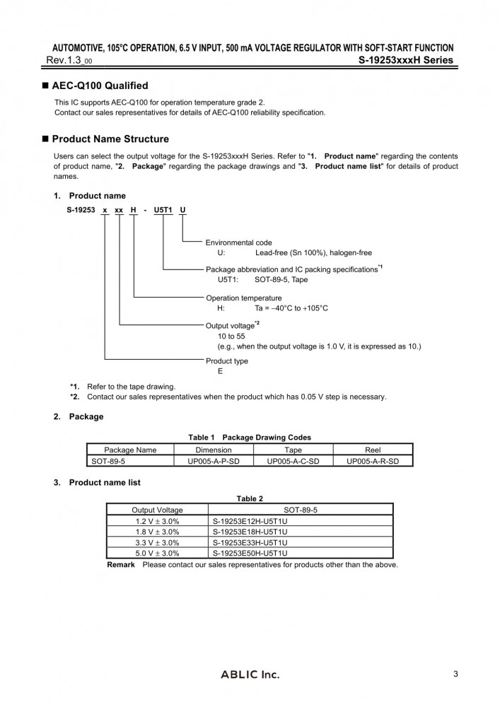 S-19253xxxH datasheet page 3