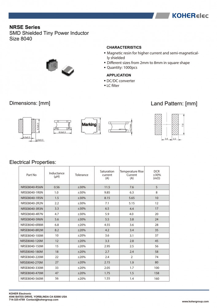 NRSE8040 series technical document page 1