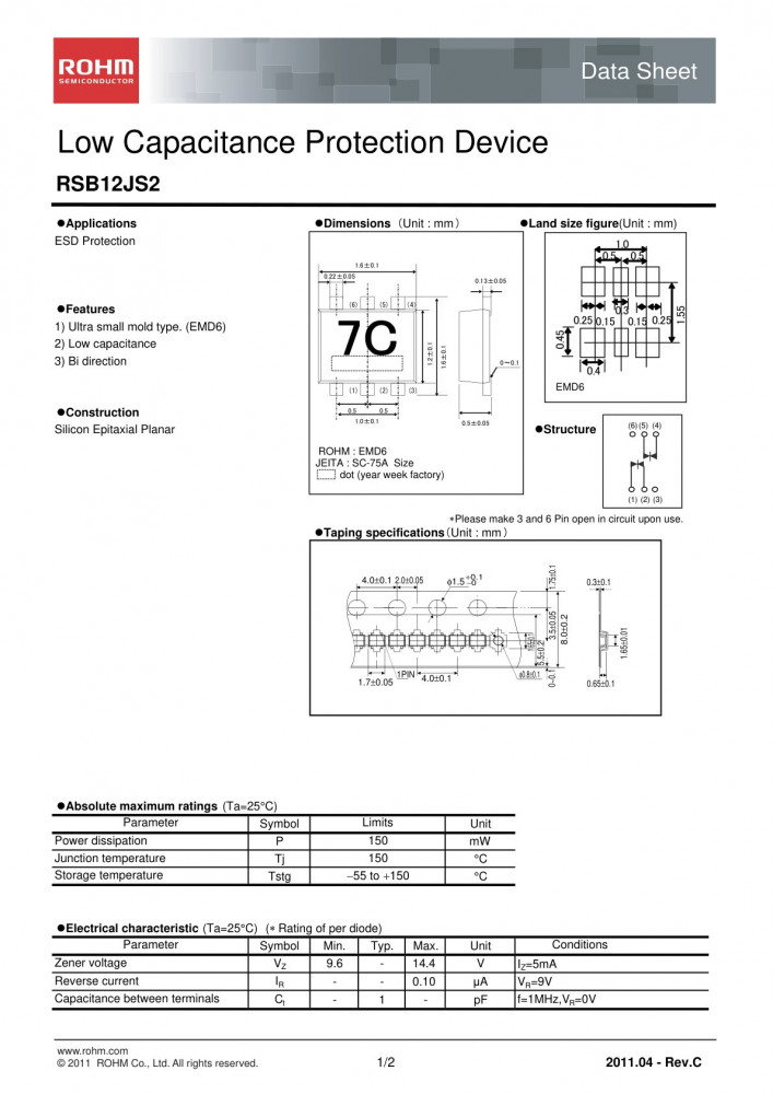 RSB12JS2T2R technical document page 1