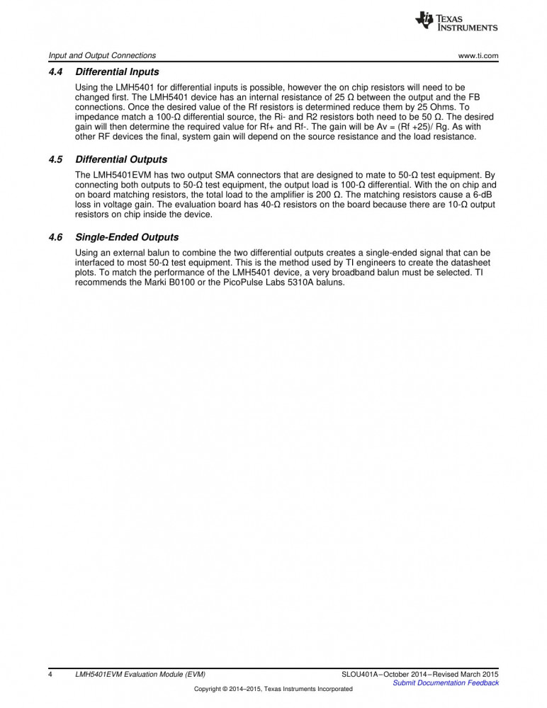 LMH5401EVM document page 4