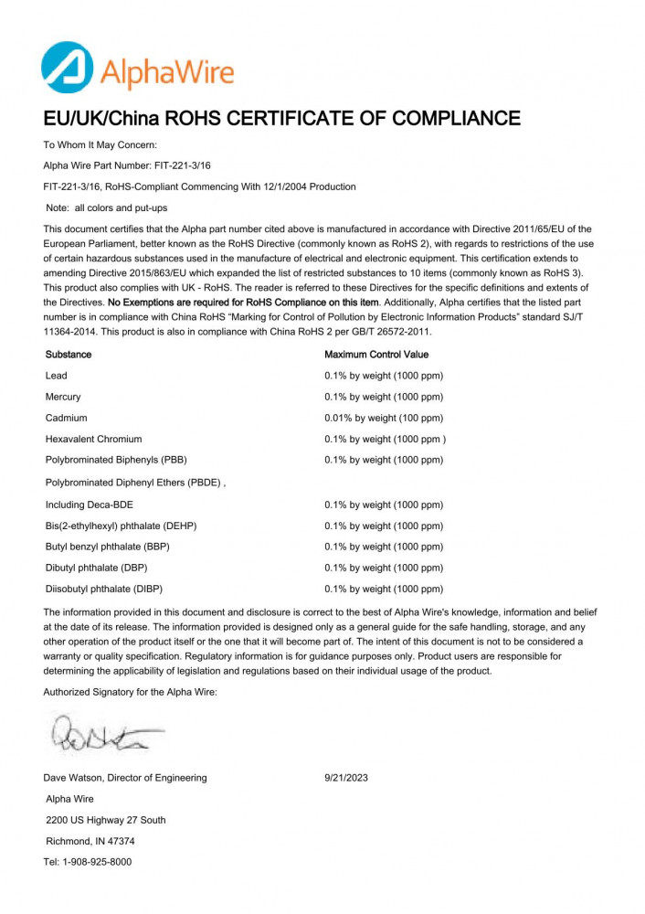 Alpha Wire FIT-221-3/16 technical specification page 4