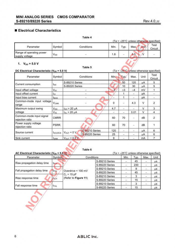 S-89210/89220 datasheet page 6