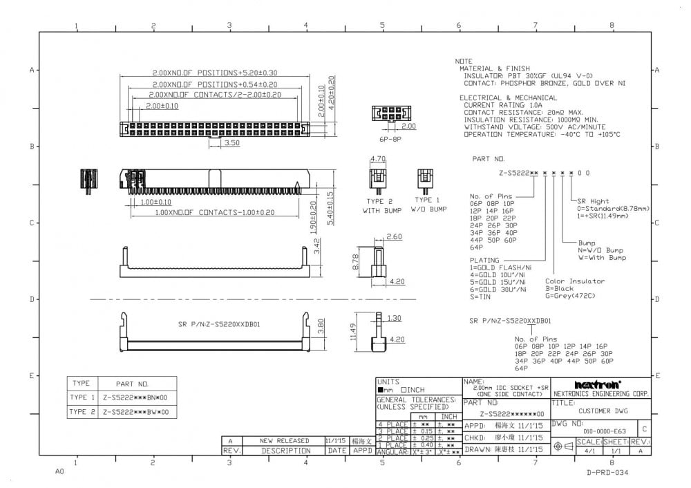 Nextron Z-S5222341BW000 technical document preview