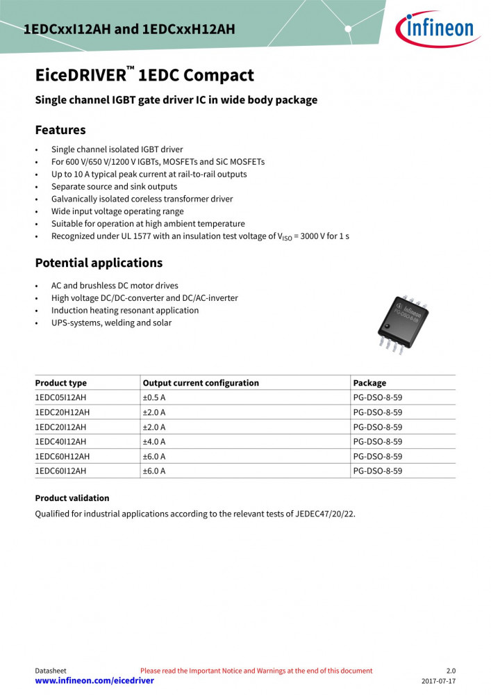 1EDC60H12AH datasheet page 1