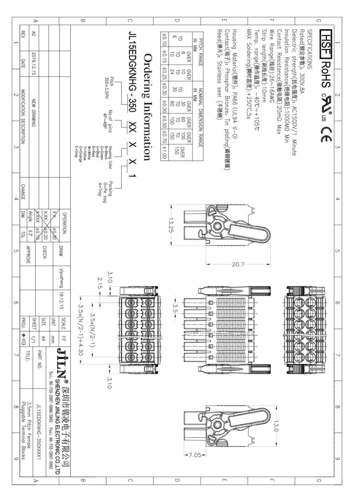 JILN JL15EDGKNHG-35008B01 technical drawing