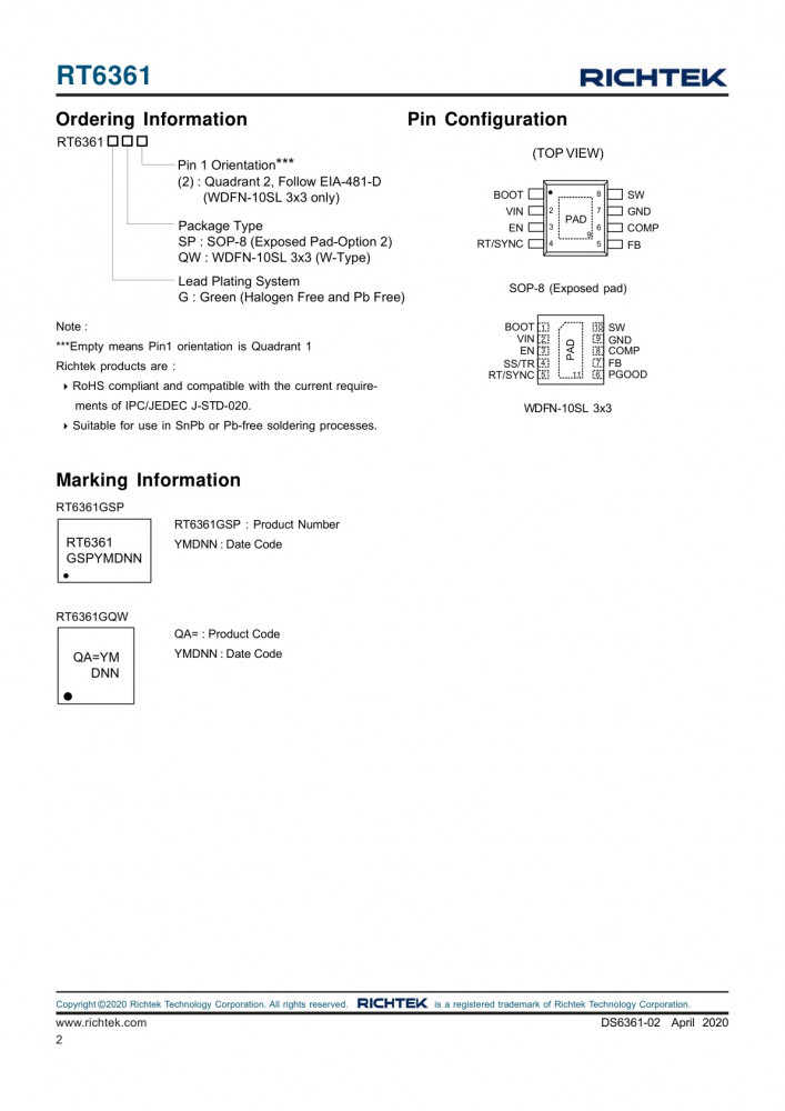 RT6361 datasheet page 2