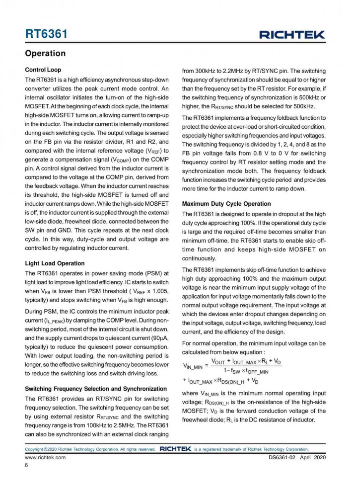 RT6361 datasheet page 6