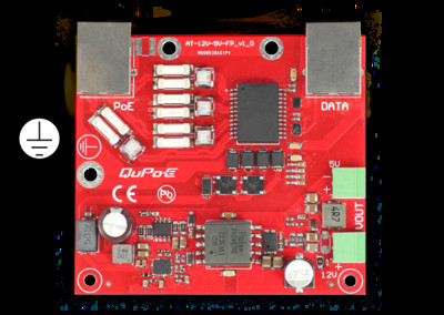 QuPoE AT-12V-5V-FP - active splitter that provides full PoE and data output protection. It is compliant with the IEEE802.3at standard. The device is ideal for outdoor applications and powering gateway devices, routers, etc. for sale