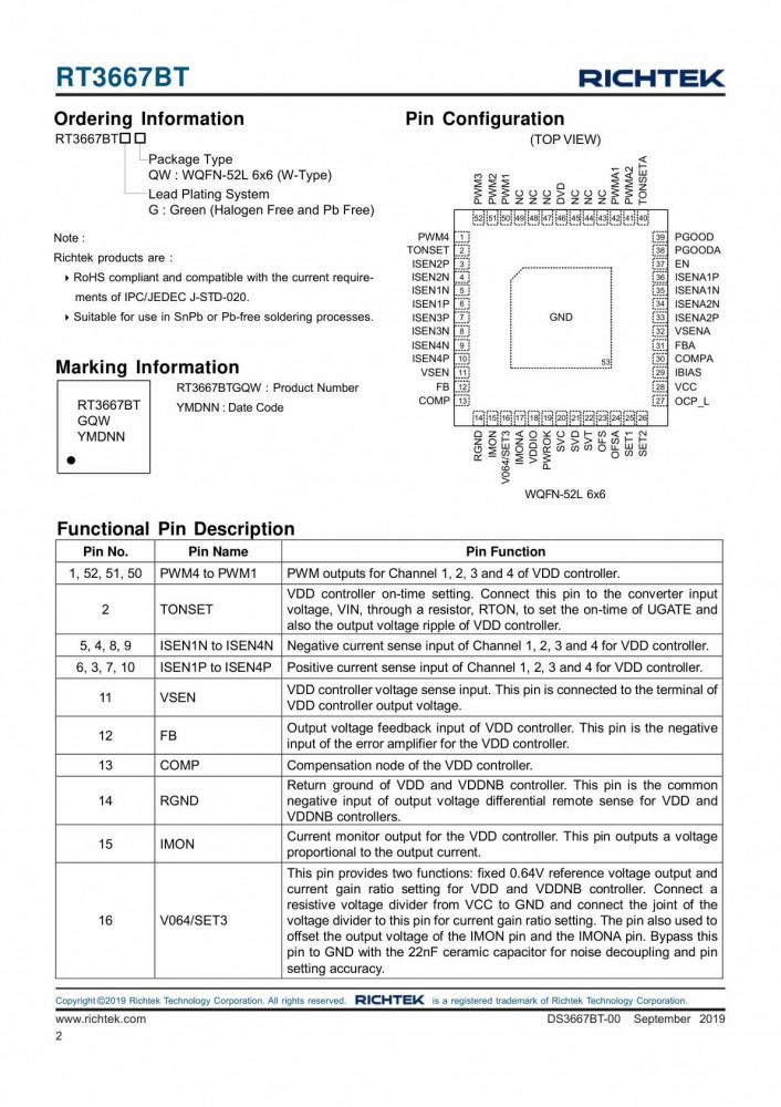 RT3667BT datasheet page 2