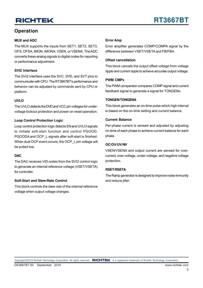 RT3667BT datasheet page 5