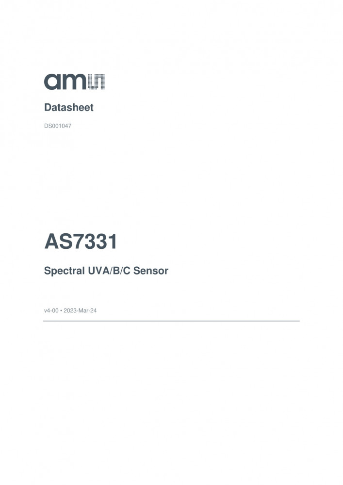 AS7331 datasheet page 2