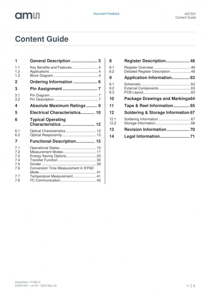 AS7331 datasheet page 3