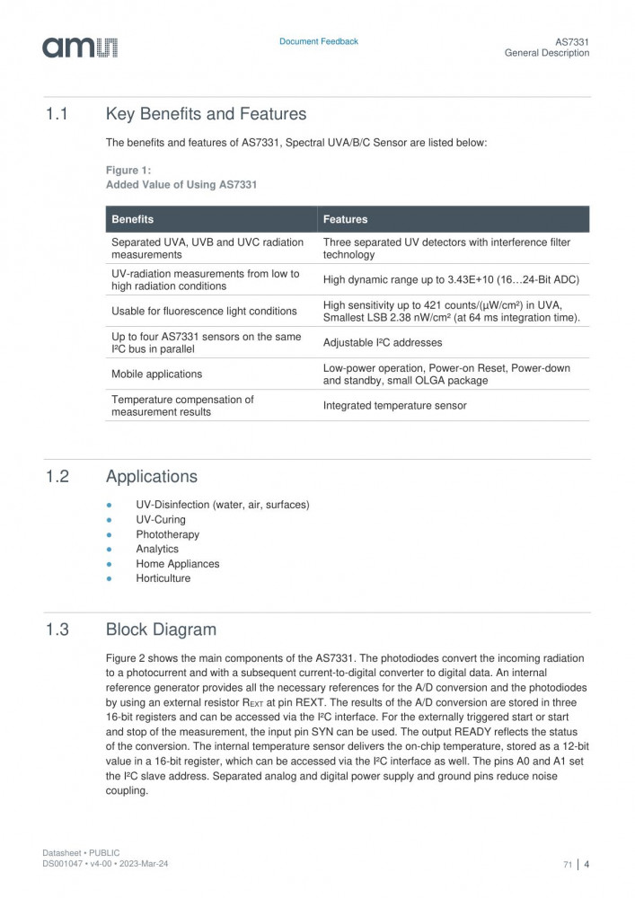 AS7331 datasheet page 5
