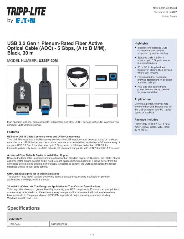 U328F-30M technical document page 1