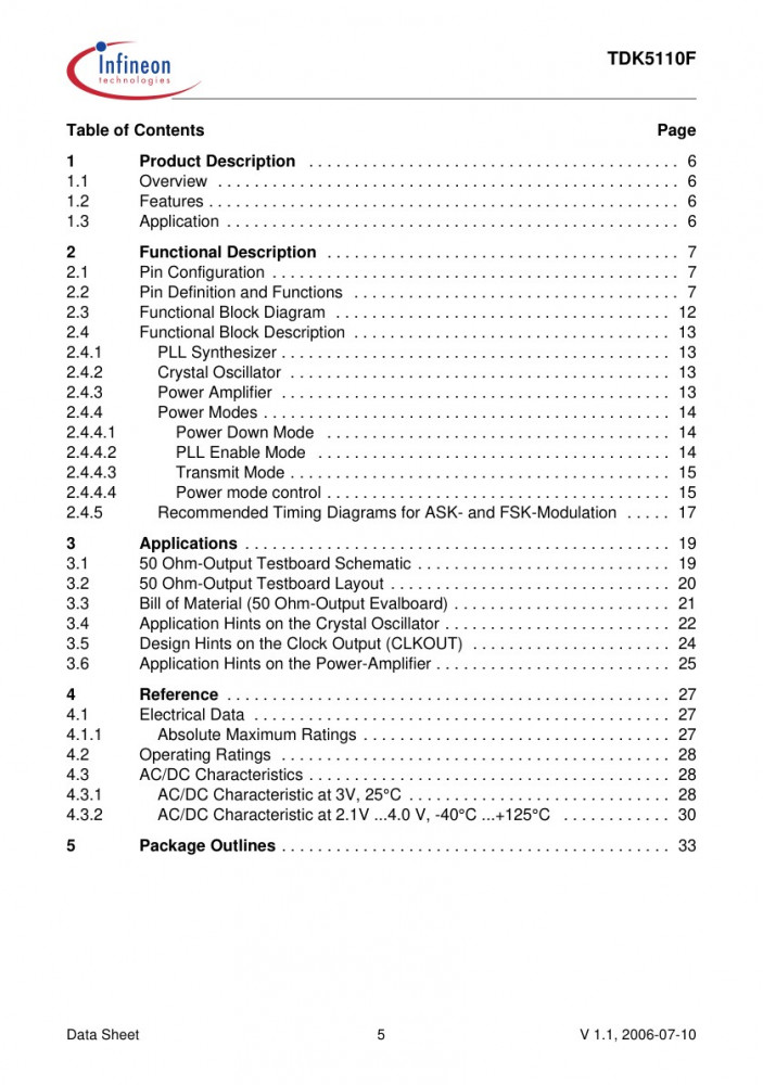 TDK5110F datasheet page 5