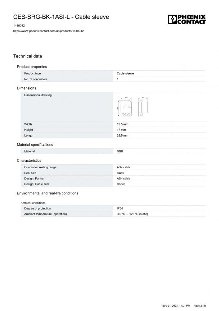 Phoenix Contact 1410042 technical document page 2
