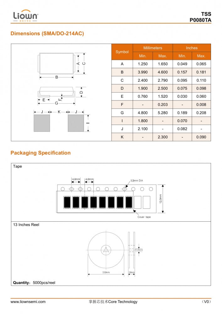 Liown P0080TA datasheet page 4