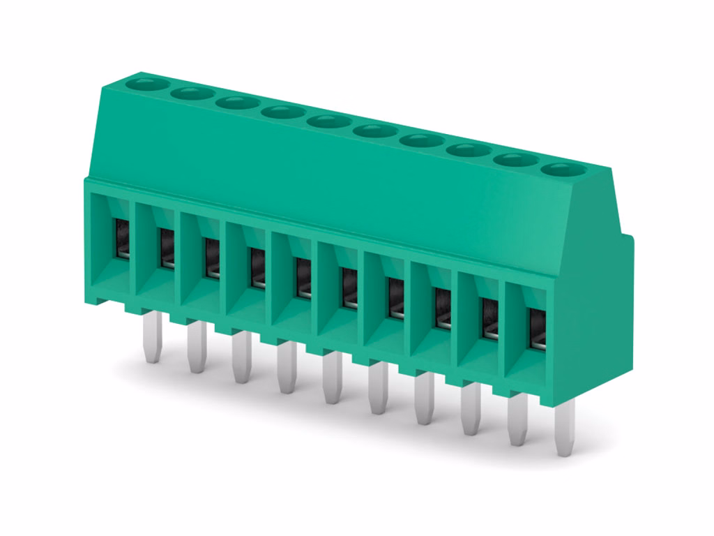 2.54mm Pitch Beau Eurostyle Fixed Mount PCB Terminal Block, Green, 5 Circuits