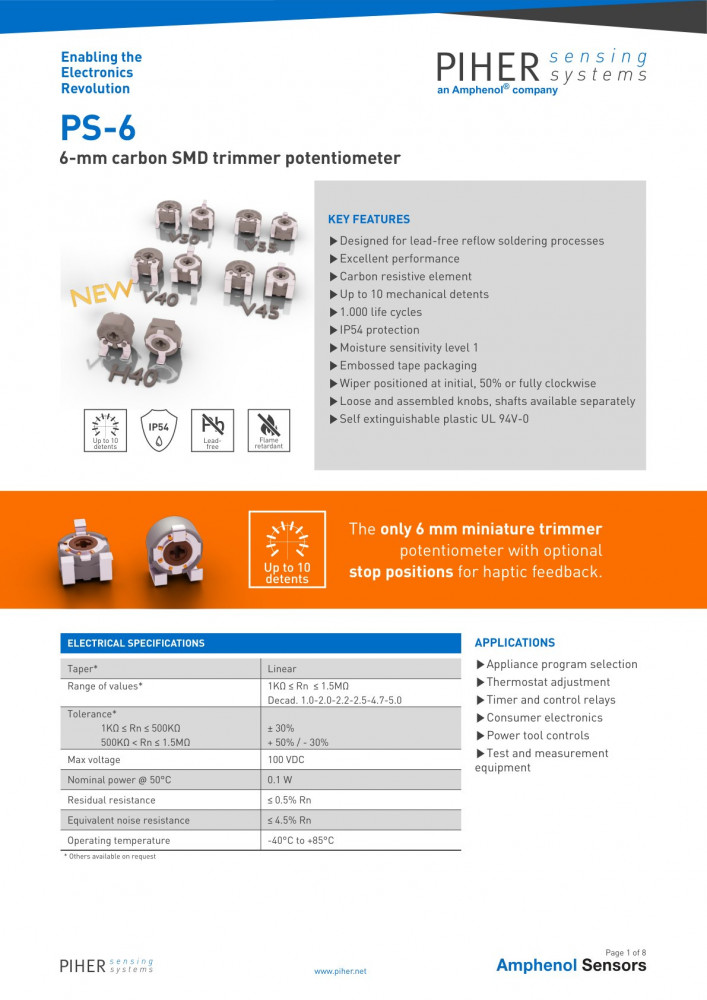 PS-6 datasheet page 1