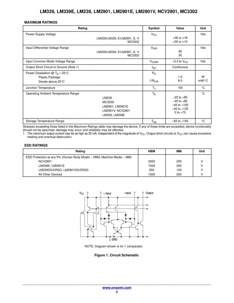 LM339 datasheet page 2