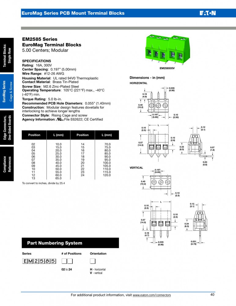 EATON EM2585 series technical document preview
