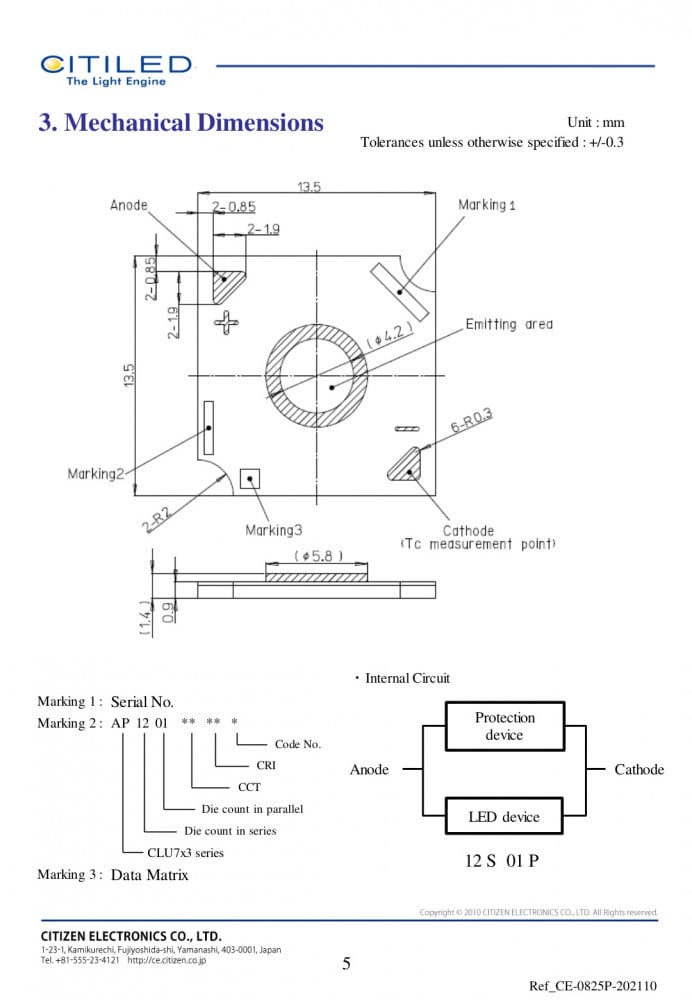 CITIZEN CLU7A3 datasheet page 5