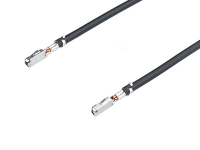 Pre-Crimped Lead MOX Female-to-Pigtail, Gold (Au) Plating, 450.00mm Length, 20 AWG, Black