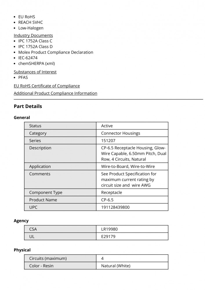 MOLEX 1512072411 product document preview, page 2
