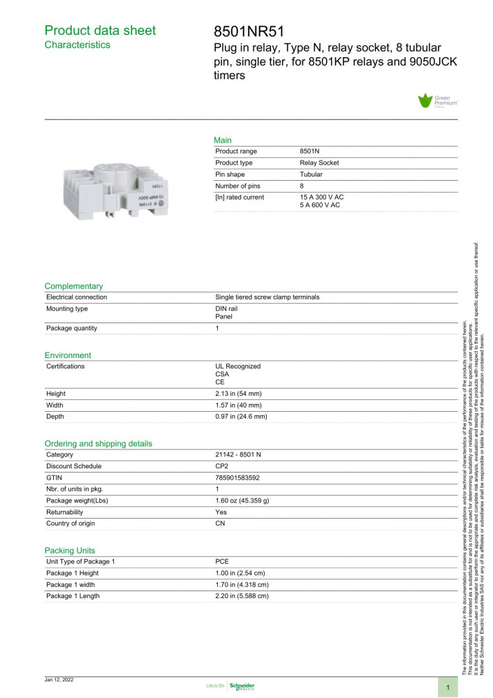 8501NR51 technical document page 1