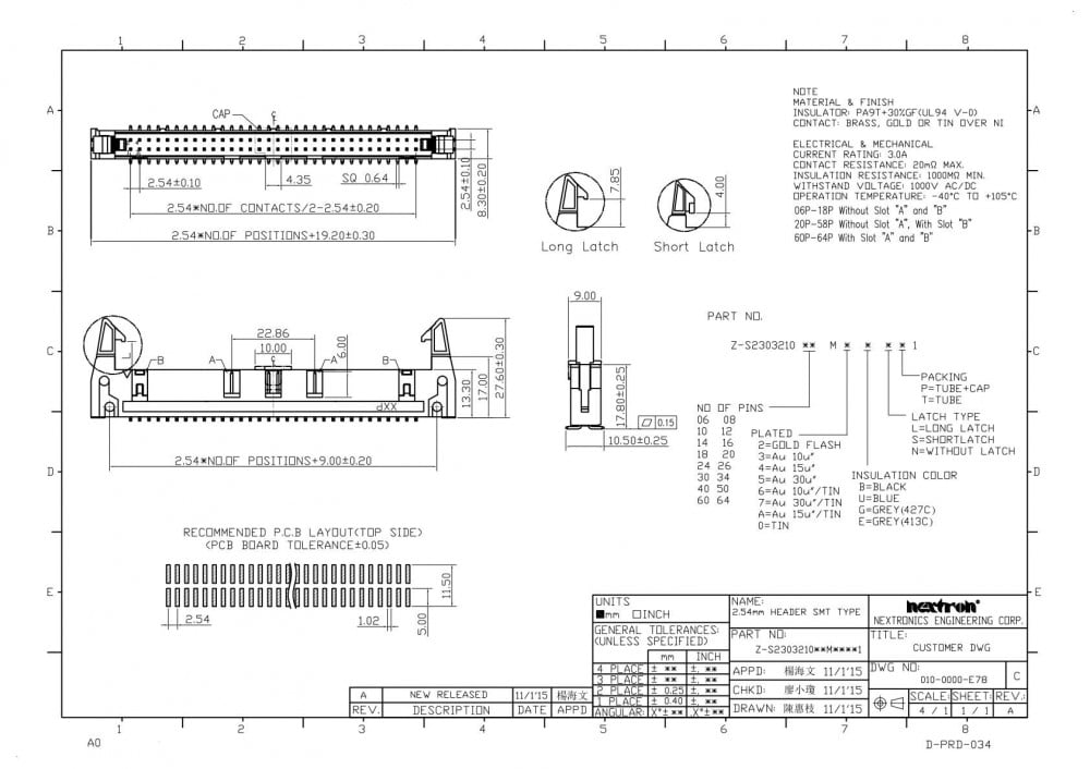 Nextron Z-S230321050M2BNT1 technical drawing