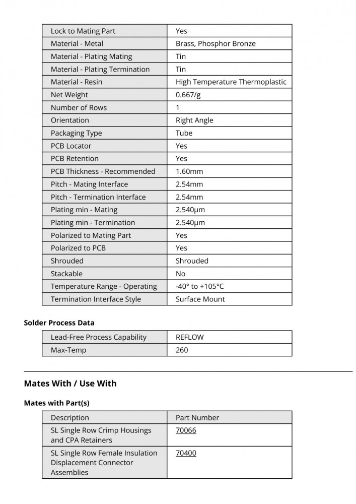 MOLEX SL specification page 3