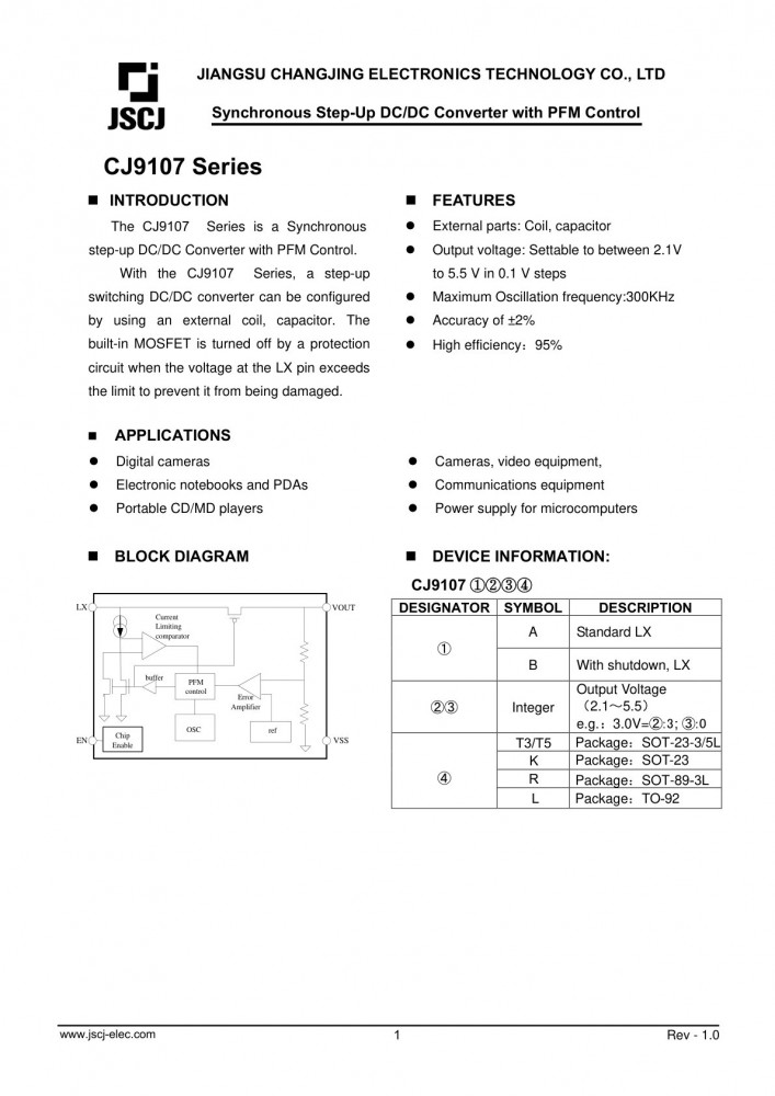 CJ9107B50T5 datasheet page 1