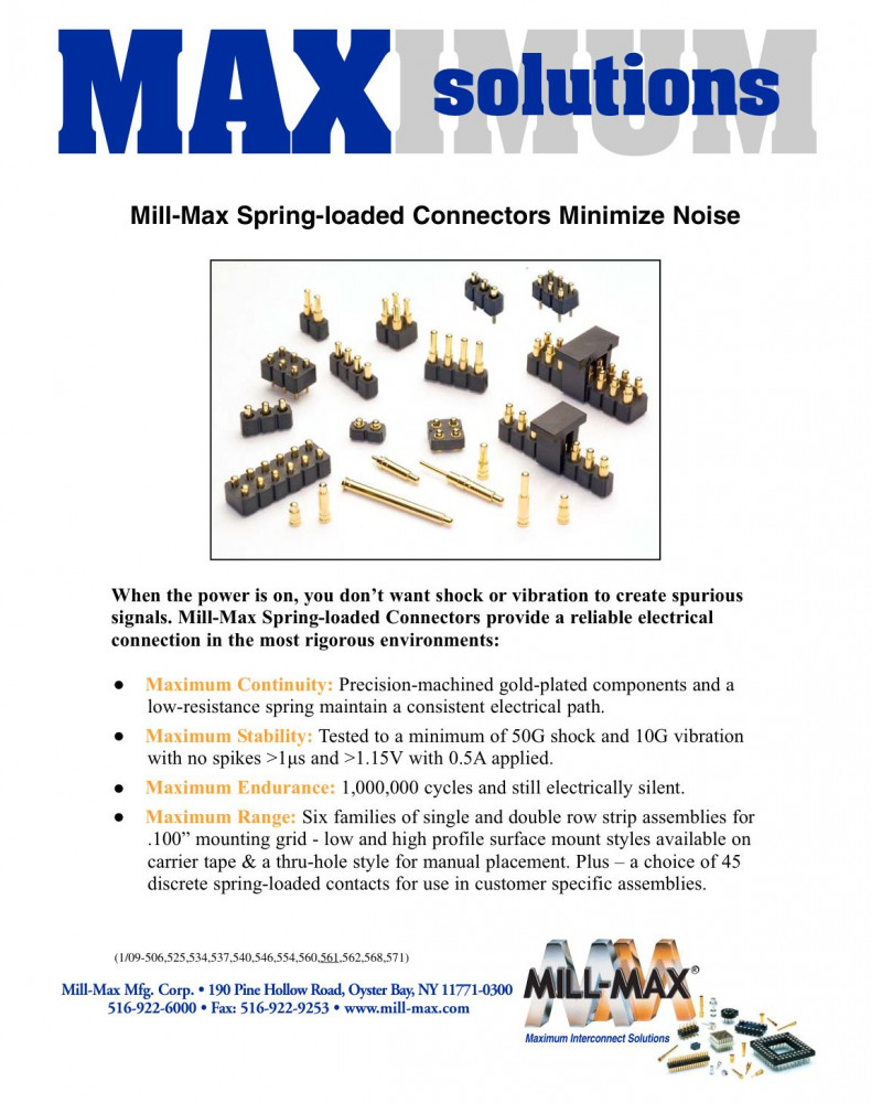 Mill-Max product document page 1