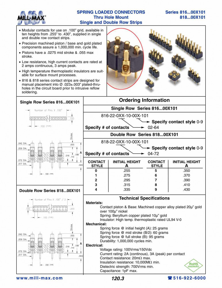 Mill-Max product document page 8