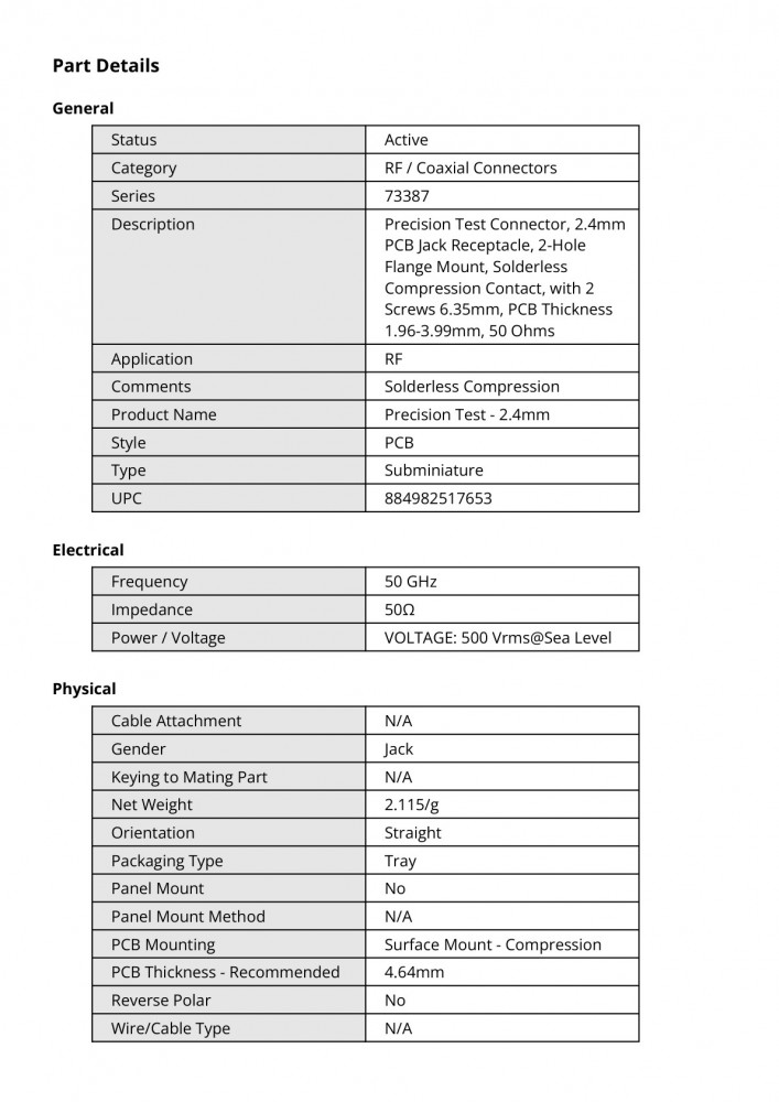 MOLEX 733870021 technical document page 2