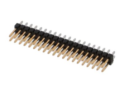 C-Grid III PCB Header, 2.54mm Pitch, Through Hole, Single Row, Right-Angle, 20 Circuits, 0.38µm Gold (Au) Plating