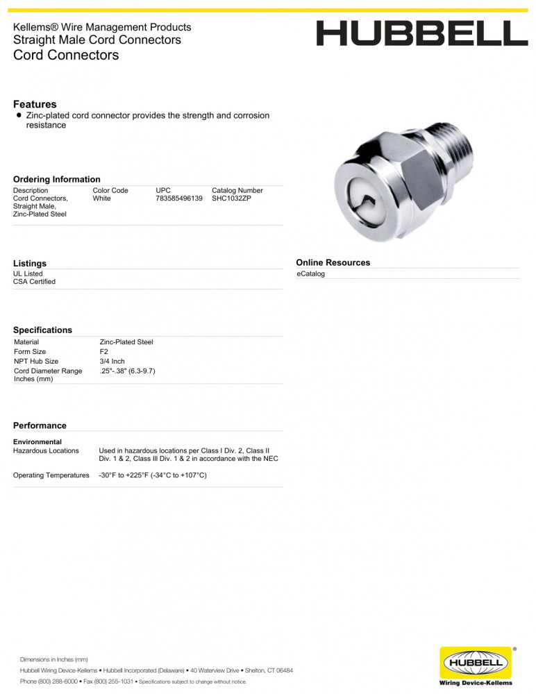SHC1032ZP product documentation image