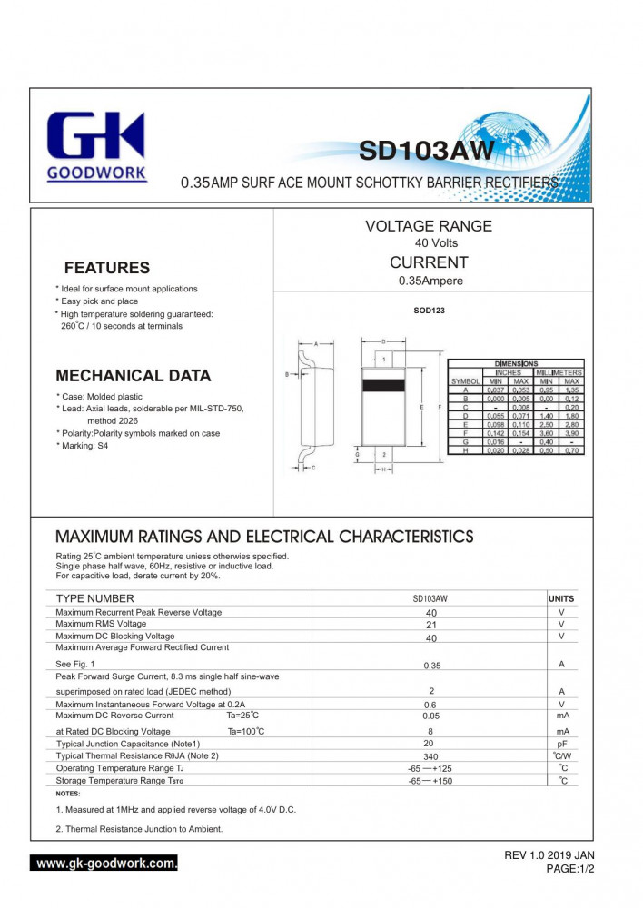 SD103AW technical document page 1