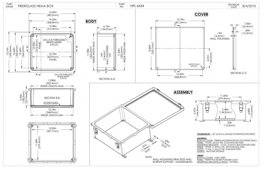 NFL-6634 enclosure product drawing preview