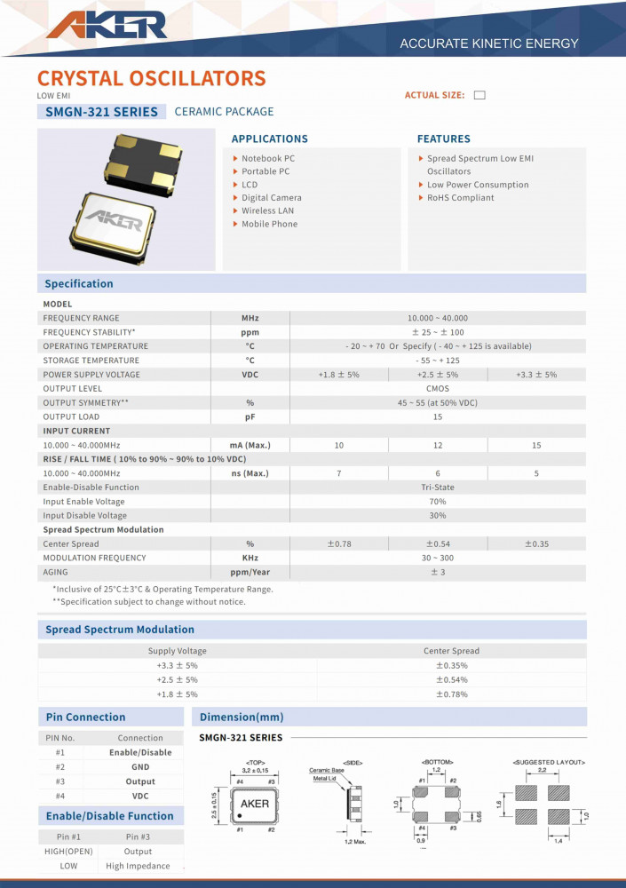 AKER SMGN-321 Series technical document preview