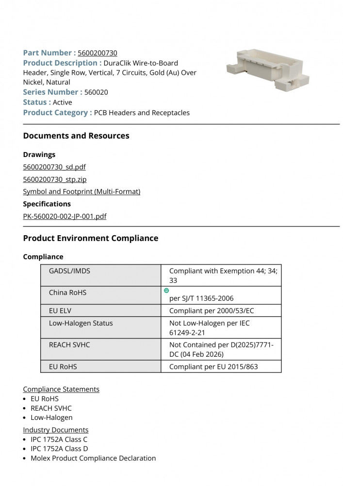 5600200730 technical document page 1