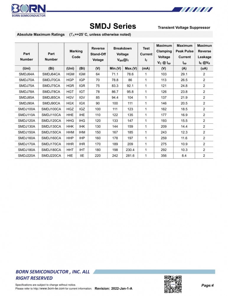 BORN SMDJ Series datasheet page 4