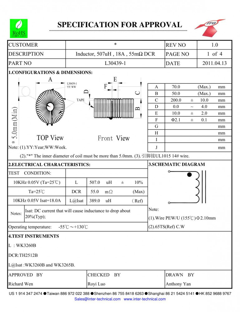 L30439-1 technical specification document preview