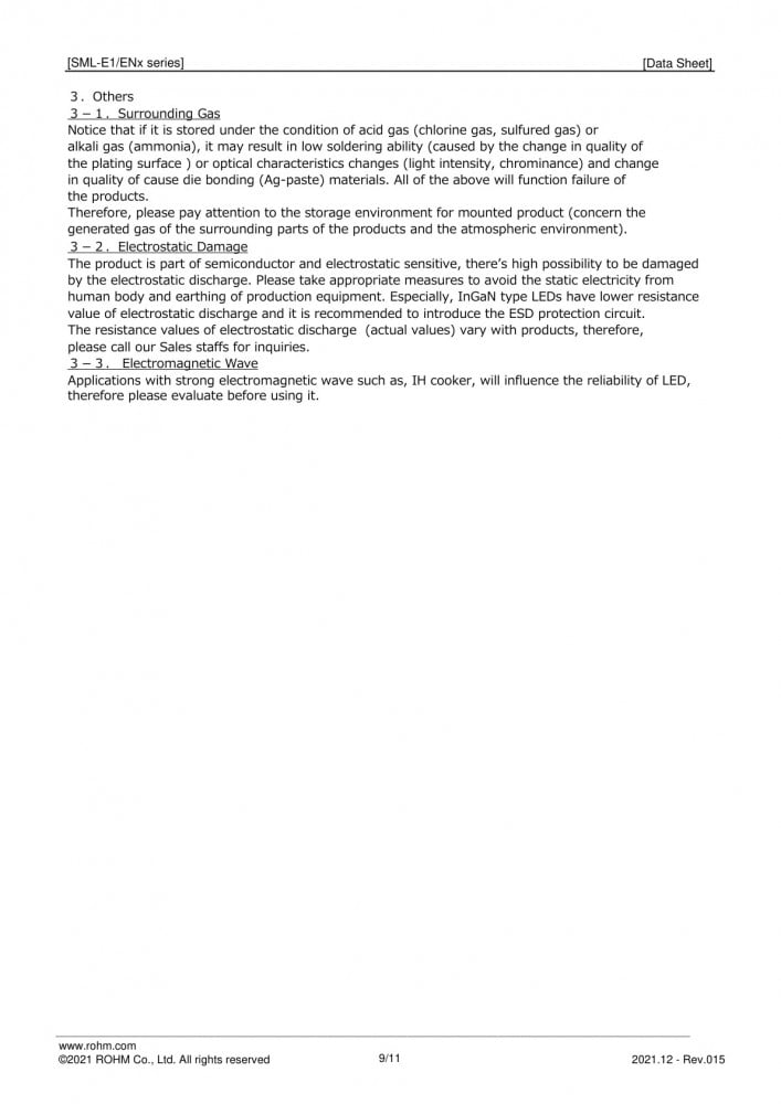 ROHM SML-E12DWT86 datasheet page 9